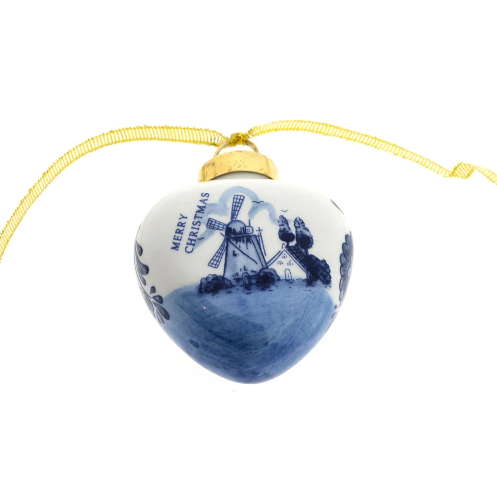 Classic Delftware : Christmas ornament Delft blue Christmas heart classic