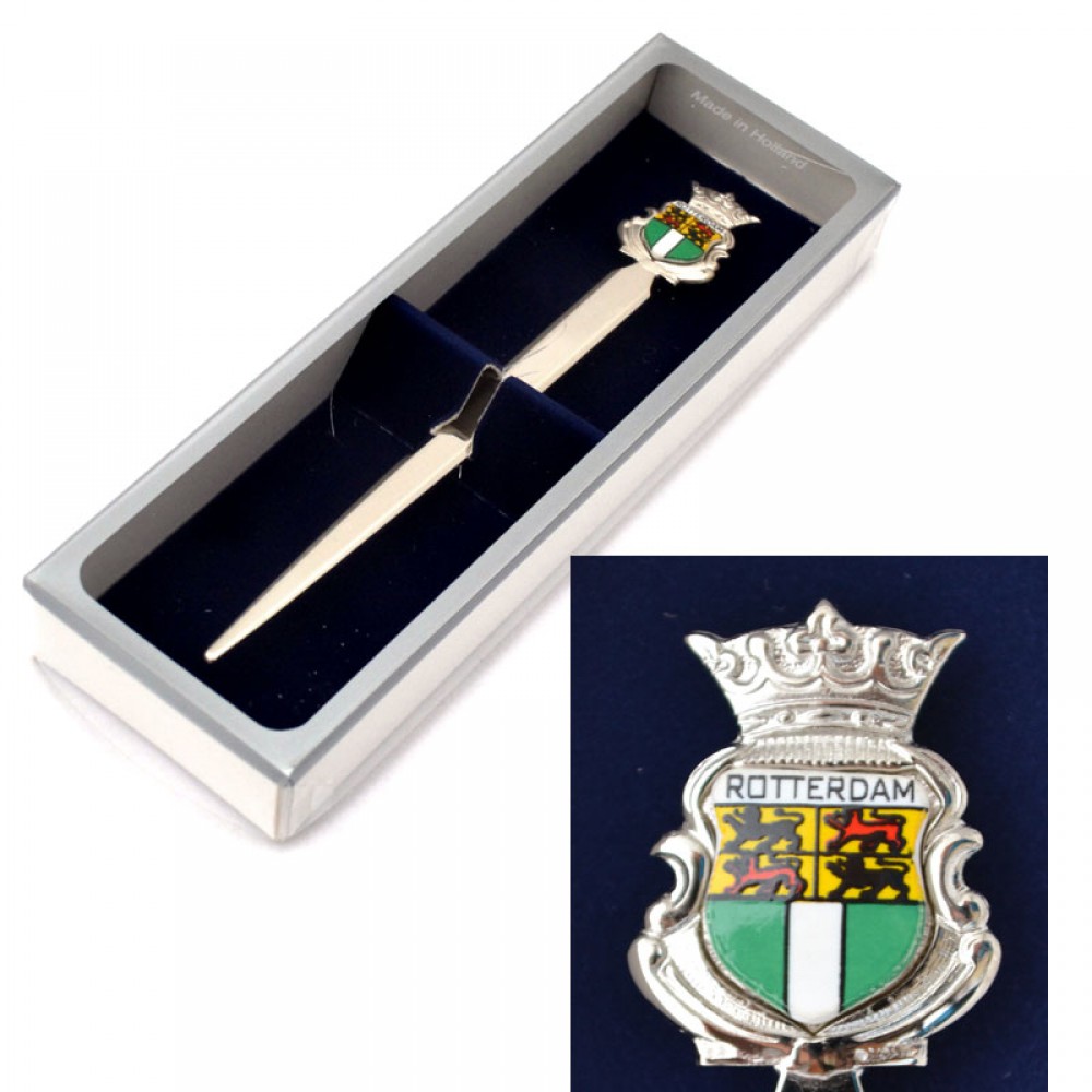 Rotterdam Souvenirs : Briefopener wapen Rotterdam rvs