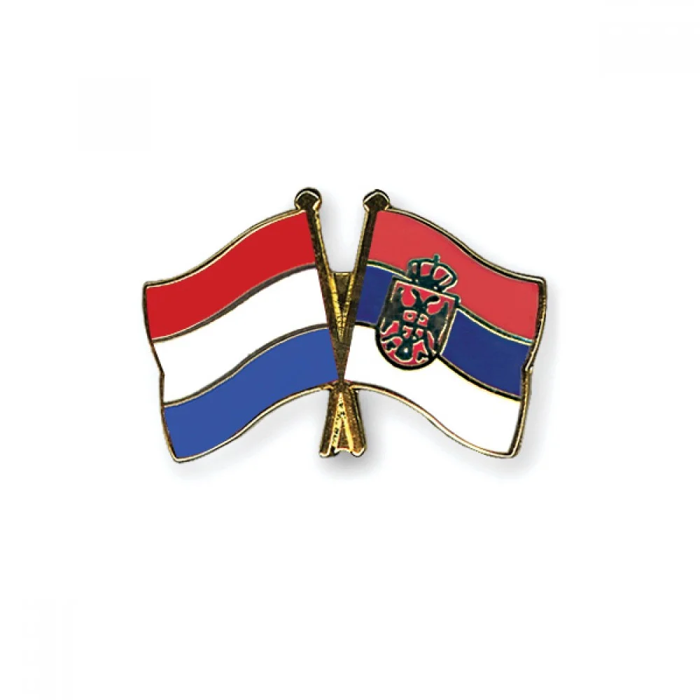 Countries flag pins : friendship pin Netherlands - Serbia